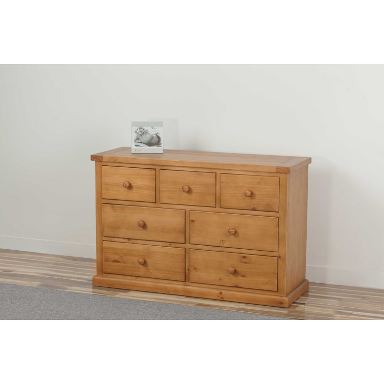 Gracie Oaks Larnakas 7 Drawer 120Cm W Solid Wood Chest of Drawers ... Gracie Oaks Larnakas 7 Drawer 120Cm W Solid Wood Chest of Drawers ...